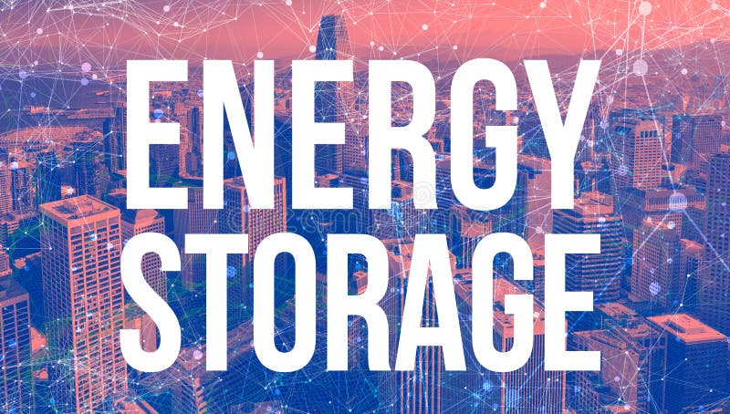 Energy Storage Theme with Abstract Network Patterns and Skyscrapers ...