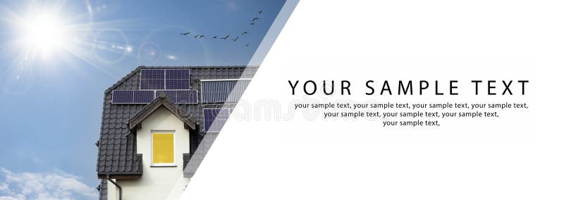 Energy from the Sun, Solar Panels. Ecological Concept. Solar Banner ...