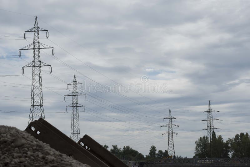 Energy Supply with a 380 Kv Power Line Stock Photo - Image of energy ...