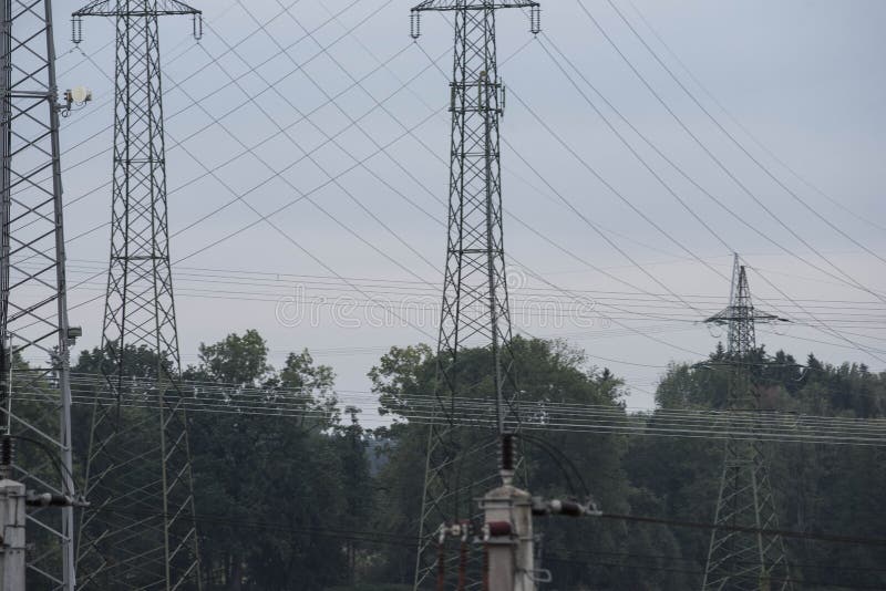 Energy Supply with a 380 Kv Power Line Stock Image - Image of industry ...