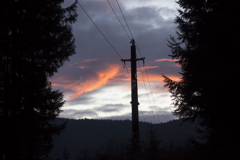 Energy Supply with a Low Voltage Power Line Stock Image - Image of ...