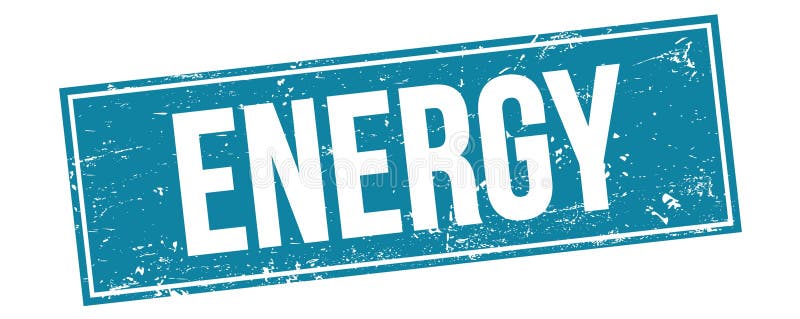 ENERGY Text on Blue Grungy Rectangle Stamp Stock Illustration ...