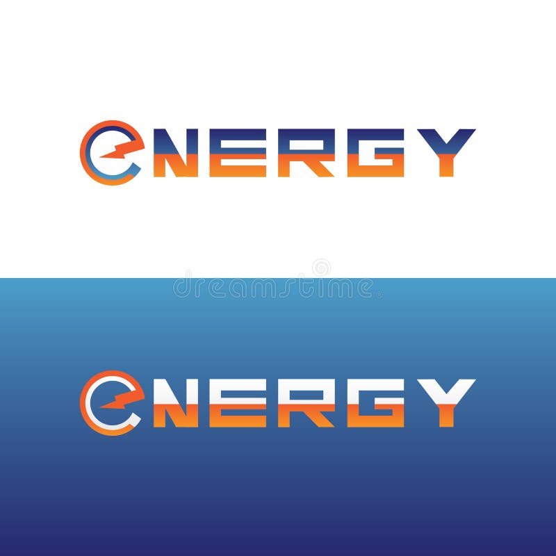 Energy Text Font Dynamic Logo with Lightning - Modern Energy Logo Stock ...