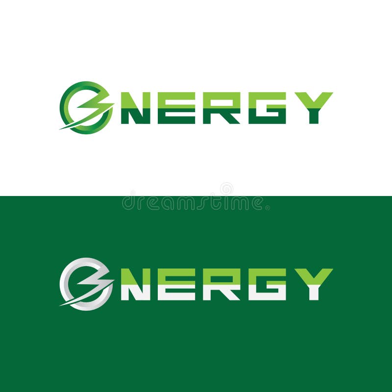Energy Text Font Dynamic Logo with Lightning - Modern Energy Logo Stock ...