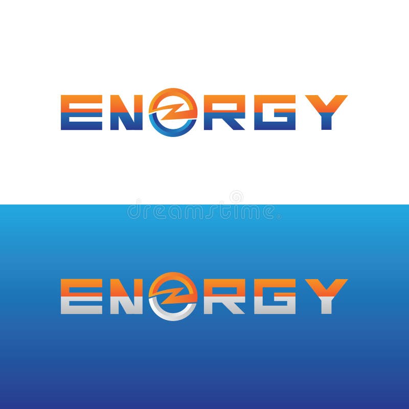 Energy Text Font Dynamic Logo with Lightning - Modern Energy Logo Stock ...