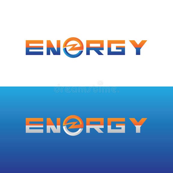 Energy Text Font Dynamic Logo with Lightning - Modern Energy Logo Stock ...