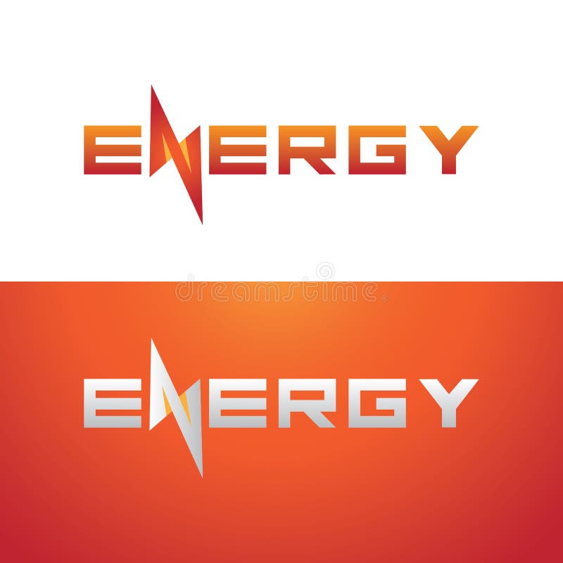 Energy Text Font Dynamic Logo with Lightning - Modern Energy Logo Stock ...