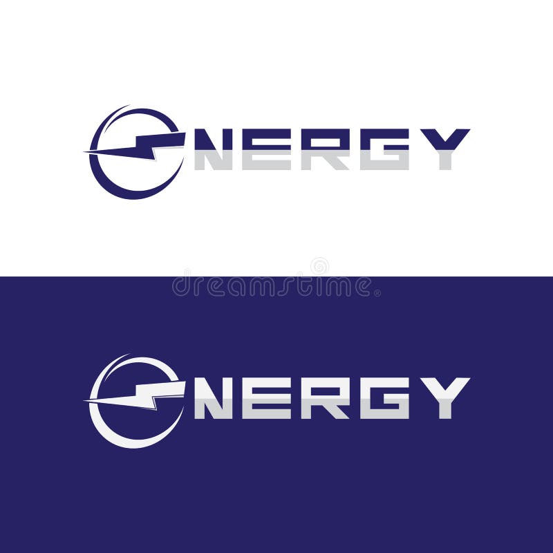 Energy Text Font Dynamic Logo with Lightning - Modern Energy Logo Stock ...