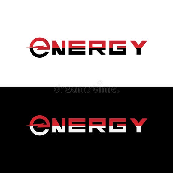 Energy Text Font Dynamic Logo with Lightning - Modern Energy Logo Stock ...