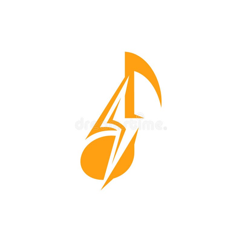 Energy and Thunder Electricity Symbol Concept. Musical Note Vector ...