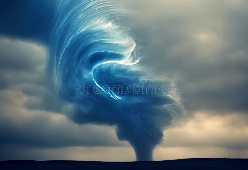 Energy Tornado Blue Three-dimensional Lightning Abstract Thunder Black ...