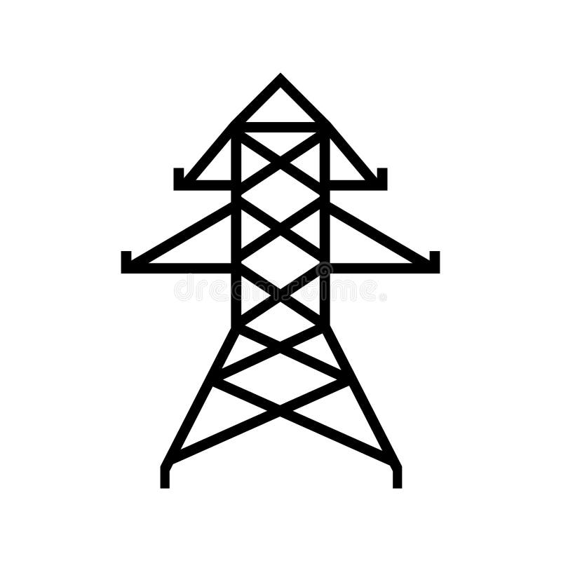 Energy tower isolated icon stock illustration. Illustration of ...