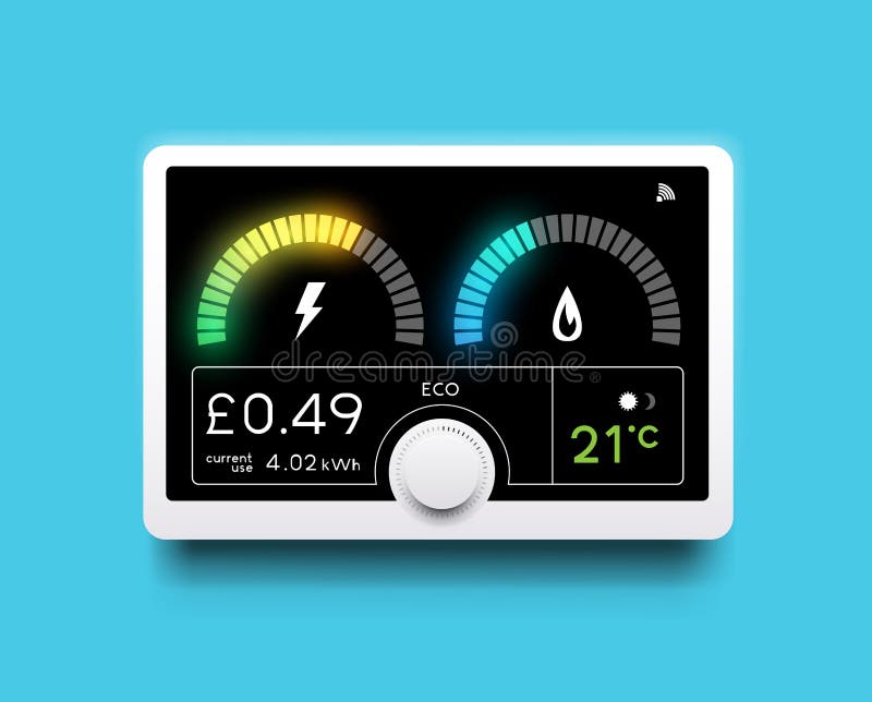 Energy Tracking Home Smart Meter Stock Vector - Illustration of meter ...