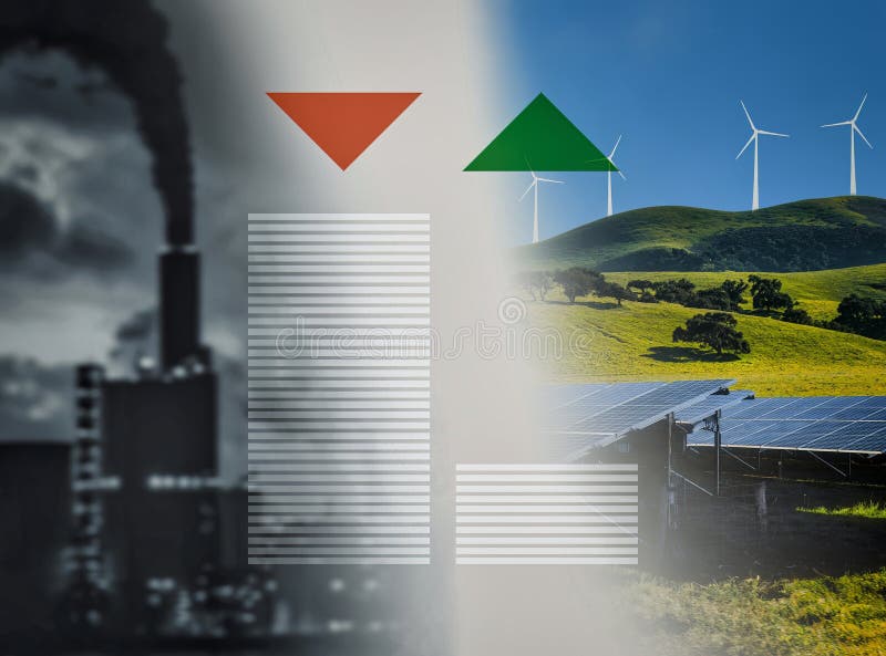 Energy Transition from Fossil Fuel To Green Energy. Stock Photo - Image ...