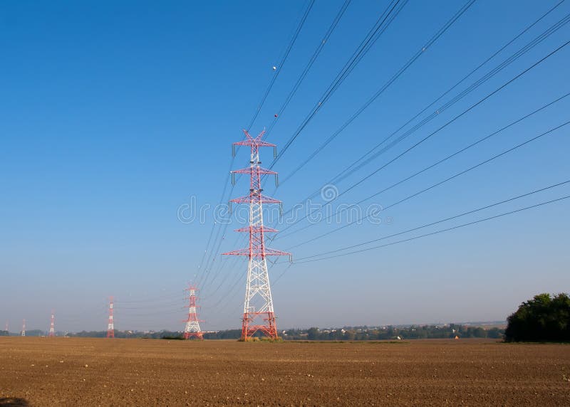 Energy transmission lines stock image. Image of high, power - 3959781