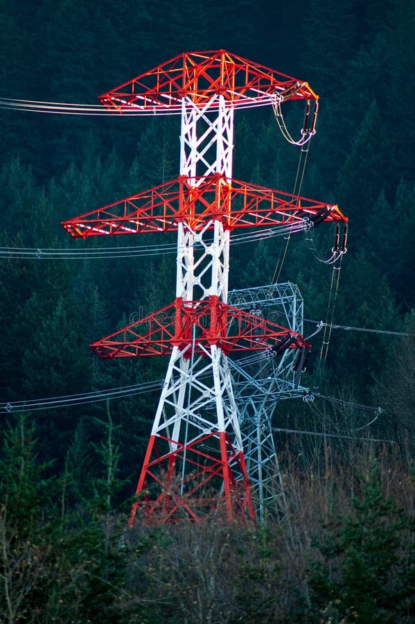Energy transmission tower stock image. Image of pine - 12642527