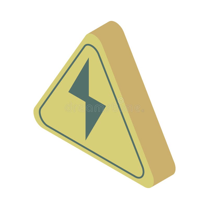 Energy Triangle Label Caution Icon Stock Vector - Illustration of ...