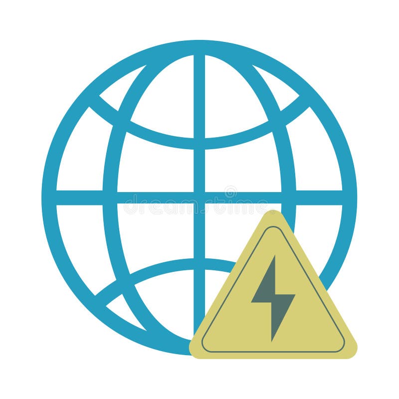 Energy Triangle Label Caution with Sphere Stock Vector - Illustration ...