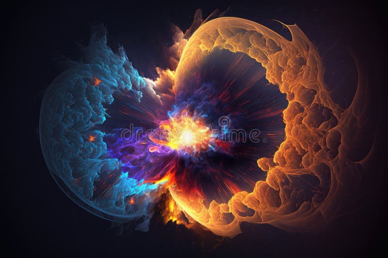 Energy of the Universe Exploding into New Forms and Shapes Stock ...