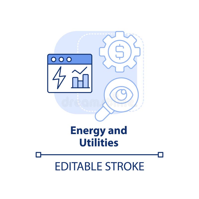 Energy and Utilities Light Blue Concept Icon Stock Vector ...