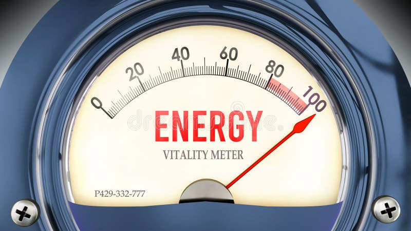 Energy and Vitality Meter that is Hitting a Full Scale, Showing a Very ...
