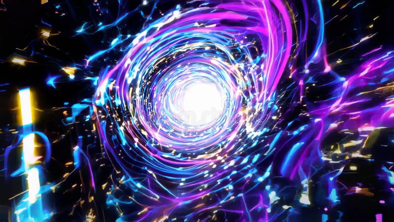 Energy Vortex Spinning and Creating Light Effects. Time Travel Stock ...