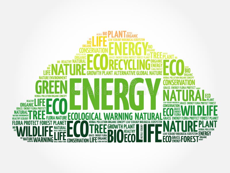 Energy word cloud stock illustration. Illustration of friendly - 206208656