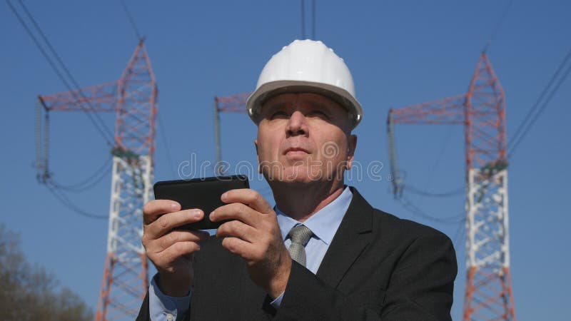 Energy Working in Energetic Industry Using Mobile in Maintenance Work ...