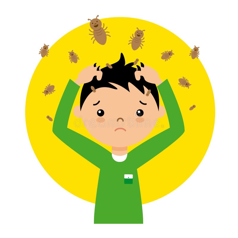 Enfant avec des poux illustration de vecteur. Illustration du enfants ...