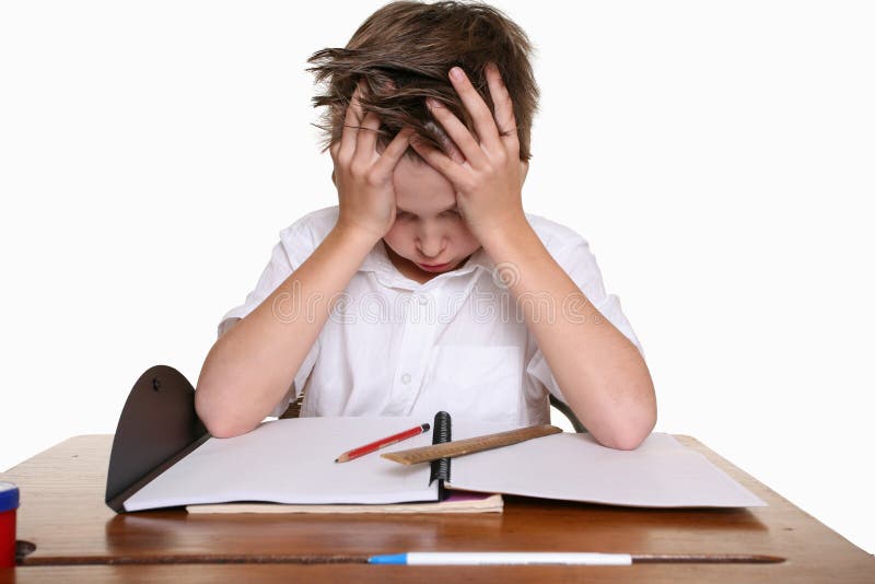 Enfant Avec La Difficulté D'apprentissage Image stock - Image du ...