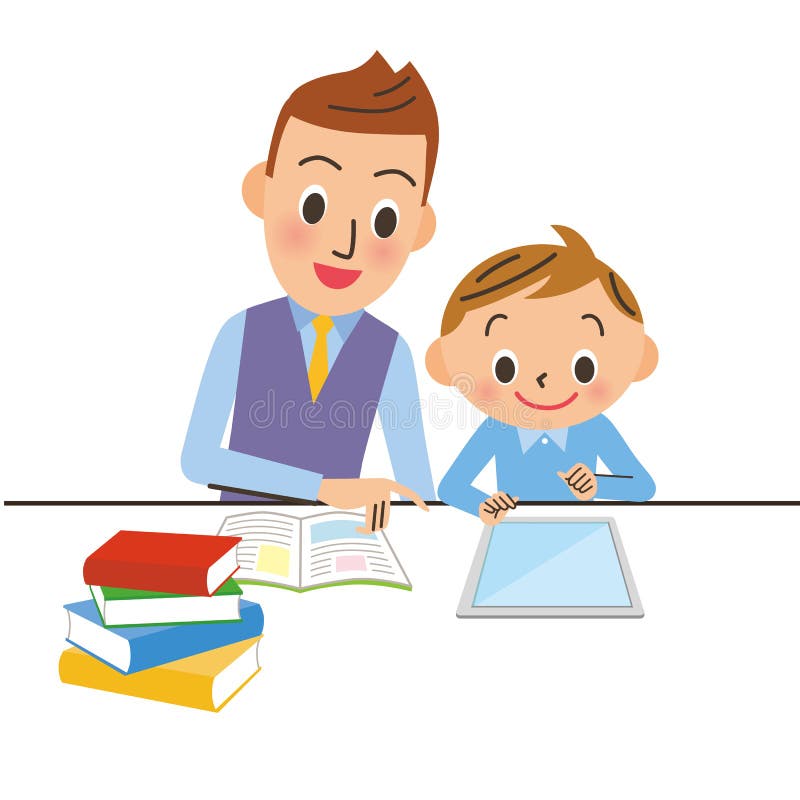 Enfant Qui L'apprend Avec Un PC Illustration de Vecteur - Illustration ...