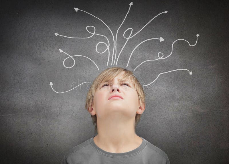 Enfant pensif illustration stock. Illustration du pensif - 32611464