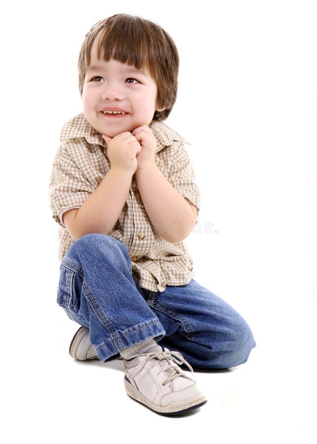 Enfant timide photo stock. Image du isolement, amusement - 8667254