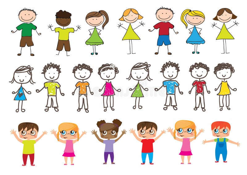 Collection D'enfants Simples Illustration de Vecteur - Illustration du ...