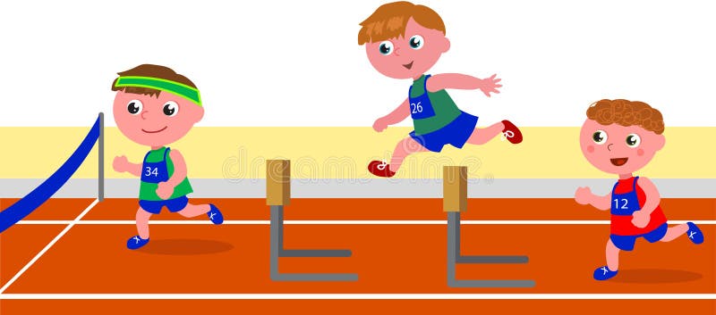 Enfants Courant La Course D'obstacle Illustration de Vecteur ...