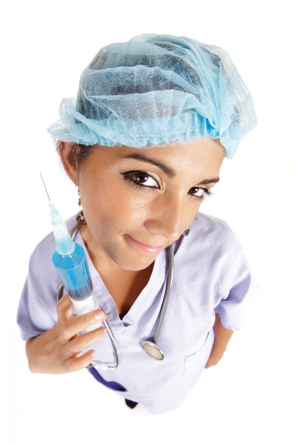 Enfermeira Com Seringa Grande Foto de Stock - Imagem de seringa, enorme ...