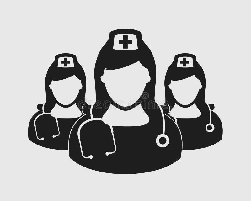 Enfermeira Icon Com Forma Redonda Ilustração do Vetor - Ilustração de ...