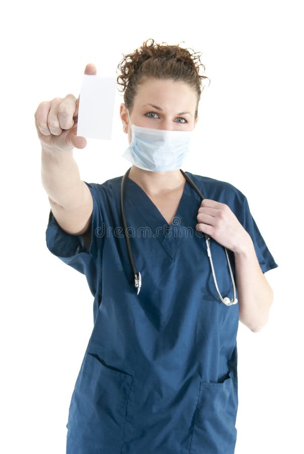 Enfermera Con La Tarjeta En Blanco Imagen de archivo - Imagen de ...