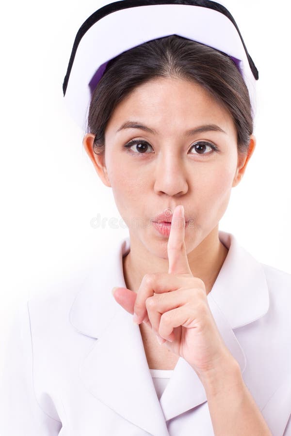 Enfermera Que Pide Silencio Imagen De Archivo Imagen De Hospital