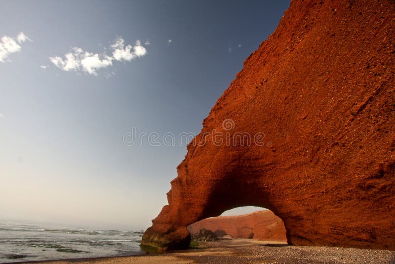 Legzira Stone Arches stock image. Image of destinations - 12882255