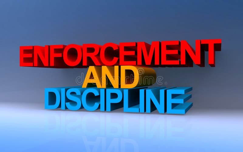Enforcement and Discipline on Blue Stock Photo - Image of fairness ...