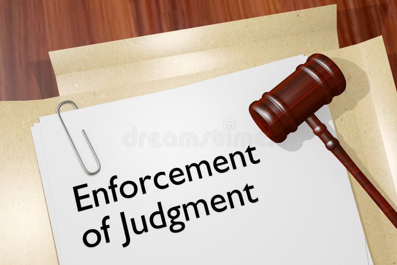 Enforcement of Judgment Concept Stock Illustration - Illustration of ...