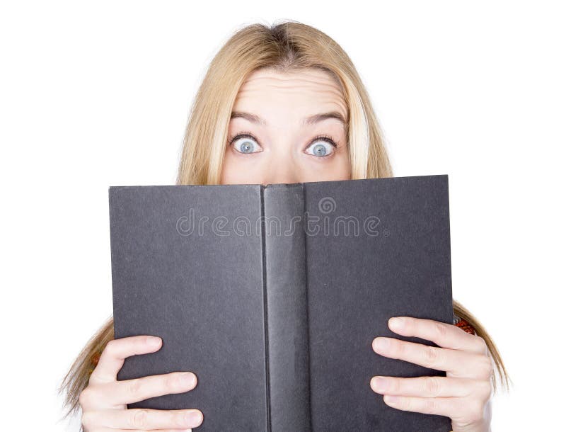 Eng boek stock afbeelding. Image of lees, schok, wijfje - 43392871