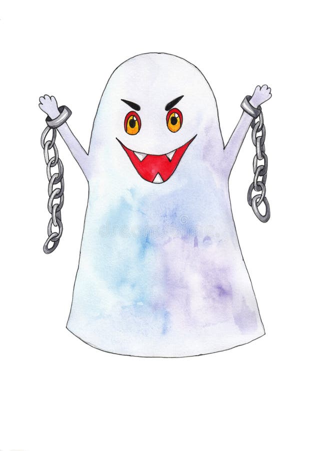 Eng Spook Op Een Witte Achtergrond Vector Illustratie - Illustration of ...