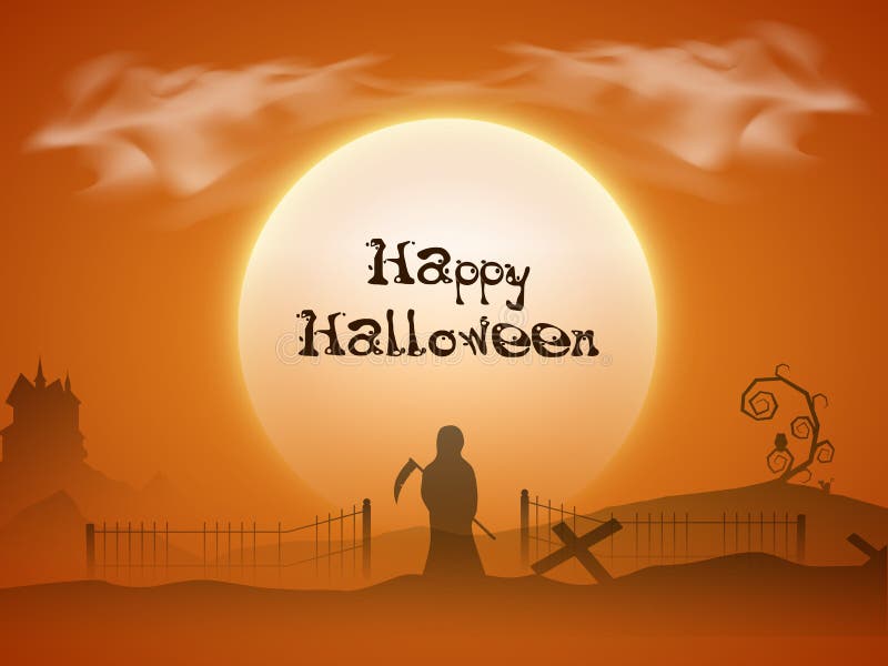 Eng Spook Voor Halloween-partijviering Stock Illustratie - Illustration ...