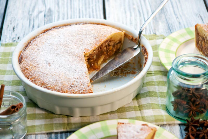 Engadine Nut Cake (Engadiner Nusstorte) Stock Image - Image of walnut ...