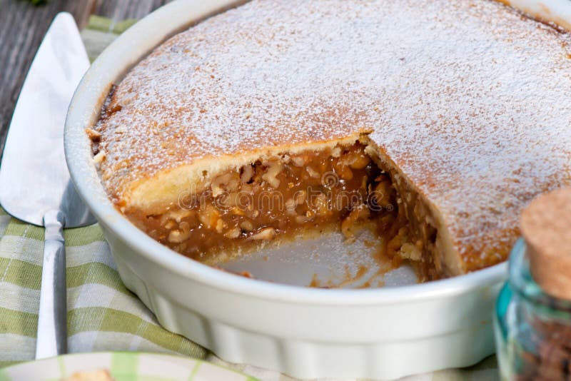 Engadine Nut Cake (Engadiner Nusstorte) Stock Image - Image of cake ...