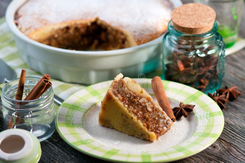 Engadine Nut Cake (Engadiner Nusstorte) Stock Image - Image of rustic ...