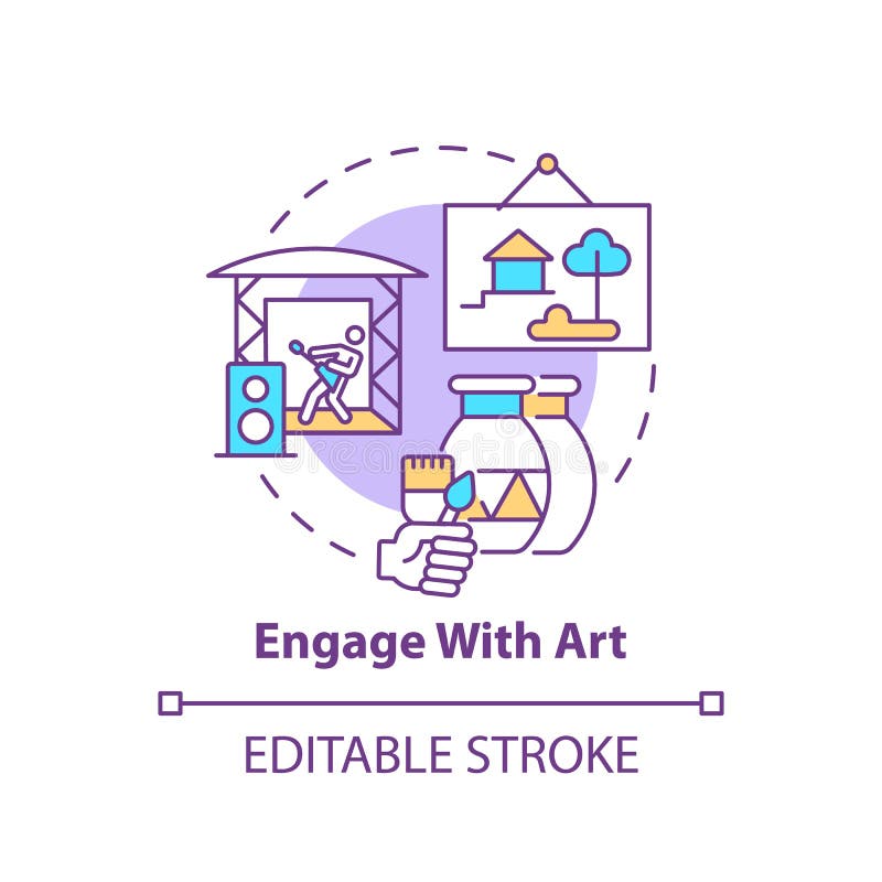 Engage with Art Concept Icon Stock Vector - Illustration of experience ...