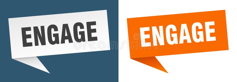 Engage Banner. Engage Speech Bubble Label Set Stock Vector ...